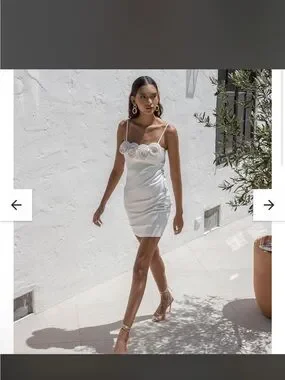 Line & Dot | Dresses | Line And Dot White Flower Mini Dress Size Small ...